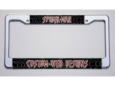 SPIDER-MAN FANS! "SPIDER-MAN/...CUSTOM WEB DESIGNS" LICENSE PLATE FRAME ...