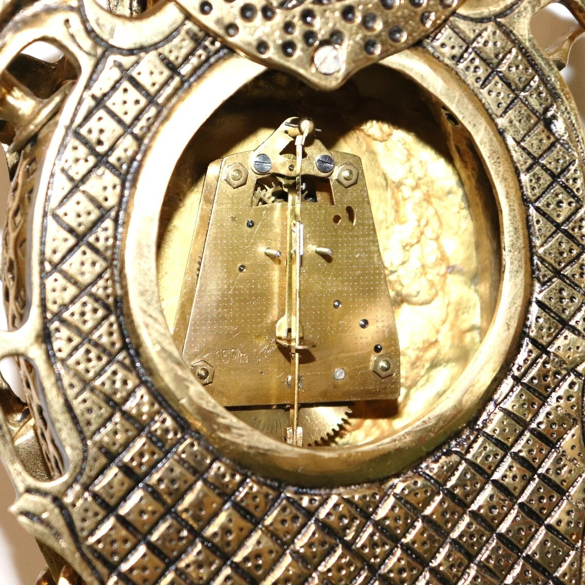 HERMLE Mantel Clock Vintage 8 day Pendulum ENGRAVED Crystal SOLID ...