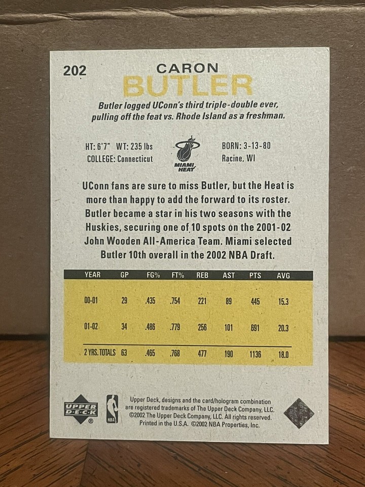 2002-03 Upper Deck Generations #202 Caron Butler/Willis Reed/999 BK110 ...