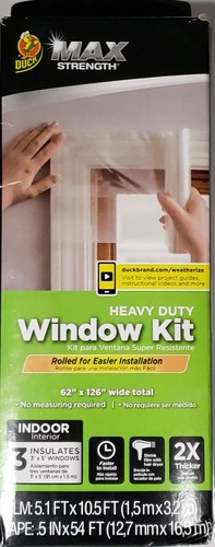 Duck MAX Strength Roll-On Window Kit Insulating Shrink Film 62"x 126 ...