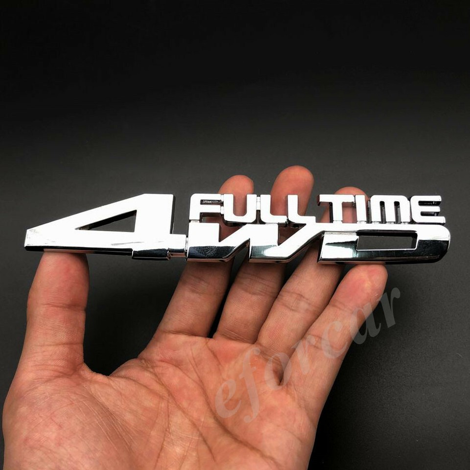 3x Metal Chrome 4WD FULL TIME 4X4 Car Fender Trunk Emblem Badge Decal ...