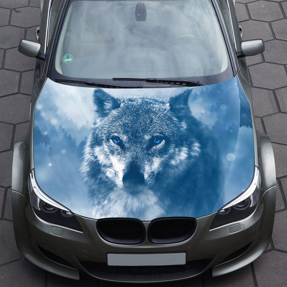 Wolf Car Hood Wrap Decal Vinyl Sticker Full Color Graphic Fit Any Car ...