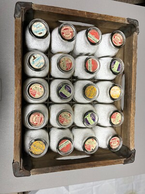 Milk Bottles with Wooden Crate with Metal Insert | eBay