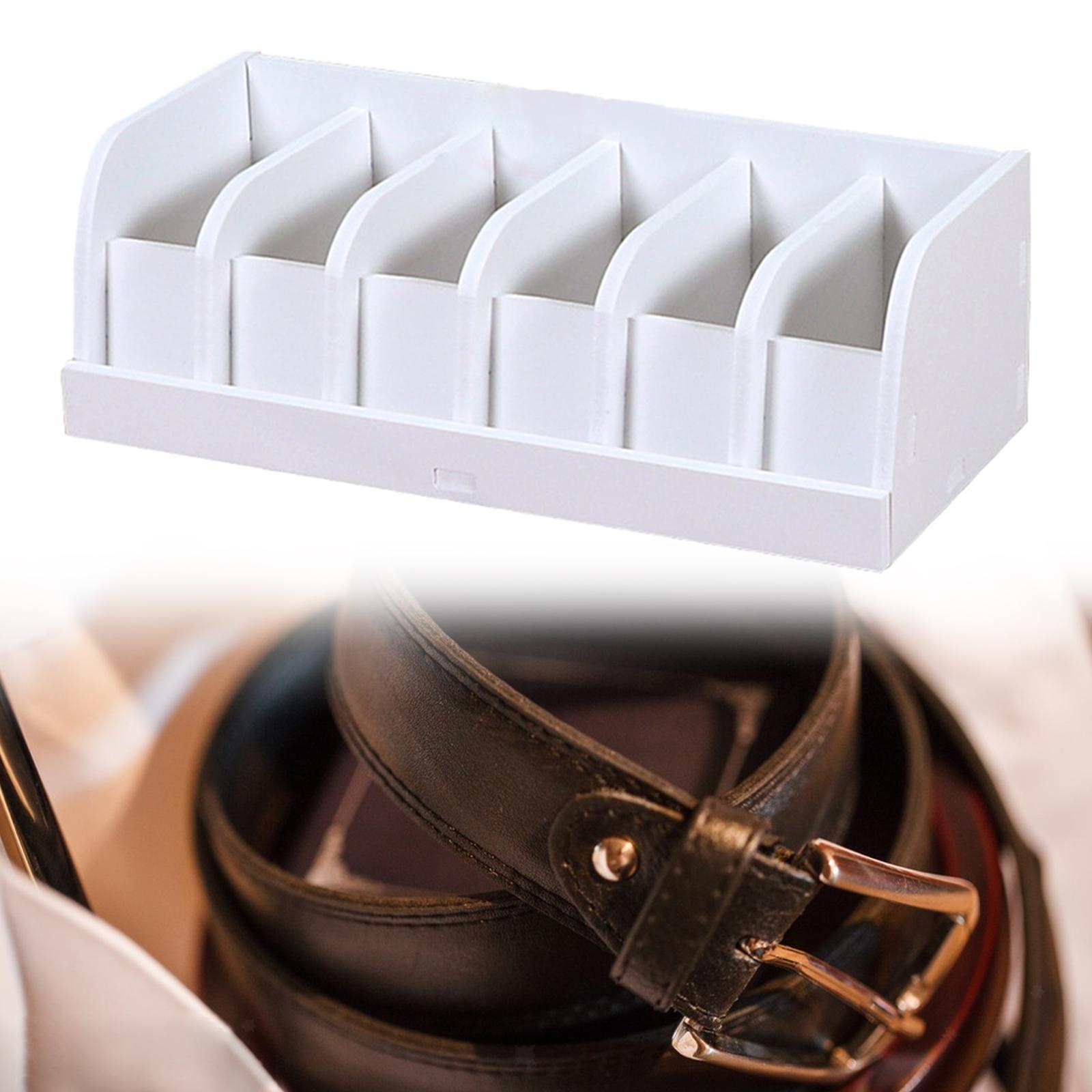 Belt Organizer 6 Dividers Belt Holder Container Belt Rack for Closet ...