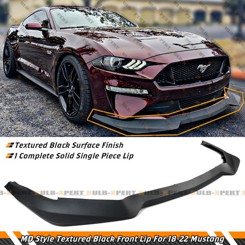 MD STYLE FRONT BUMPER CHIN LIP SPOILER SPLITTER FOR 2018-23 MUSTANG GT ...