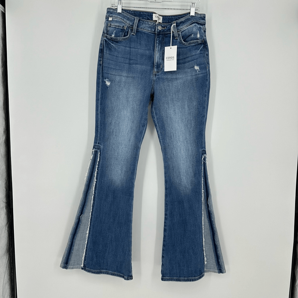 CEROS Women’s Phoenix Mid Rise Flare Jeans Size 32 Malibu Blue Cowgirl ...