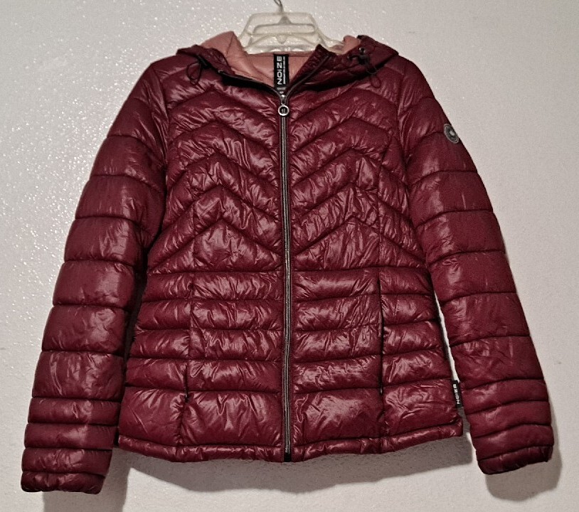 NOIZE Maisie Oxblood Small Shiny Quilted Puffer Coat … - Gem