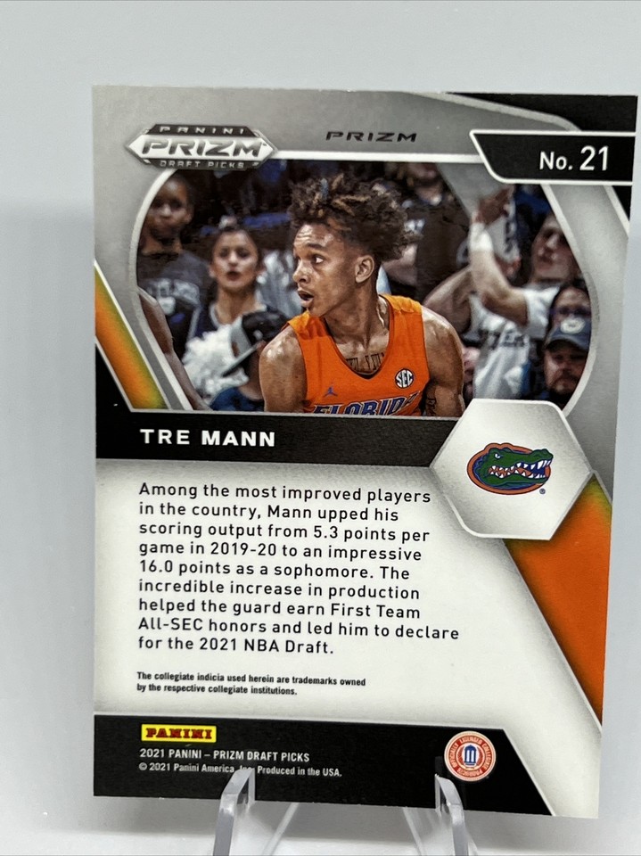 Tre Mann 2021-22 Panini Prizm Draft Picks Basketball Red Cracked Ice ...