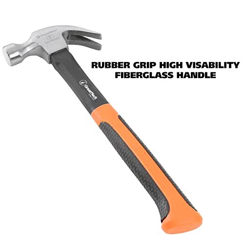8 Oz. Fiberglass Curved Claw Hammer, Small Hammer, Nail Hammer, Hammers ...