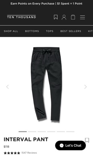 Ten Thousand Men’s Large Black Interval Training Pants | eBay