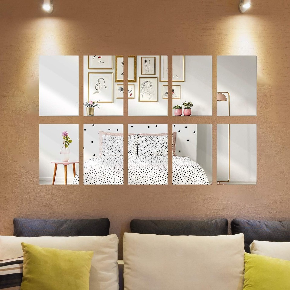 12 Pack Mirrors Plastic Mirror Decor Flexible Mirror Sheets Self ...