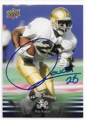 ROCKET ISMAIL Autographed Signed 2013 Upper Deck card #0 Notre Dame ...