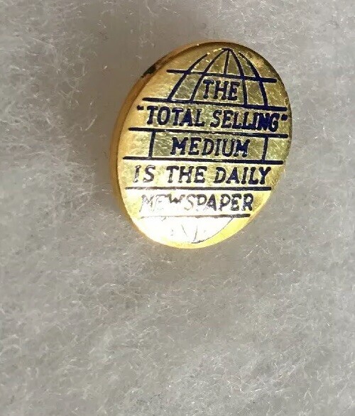 Vtg Daily Newspaper Tie Tack Pin Selling Medium Lapel Pin Gold Tone Pin ...