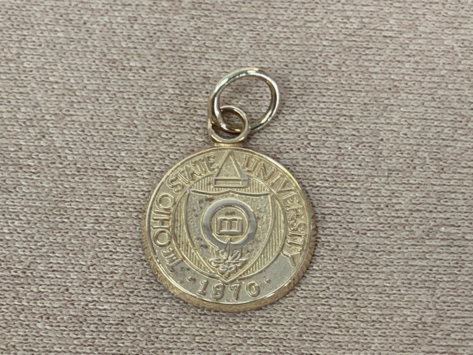 10K Yellow Gold Ohio State University Pendant/Charm - Gem