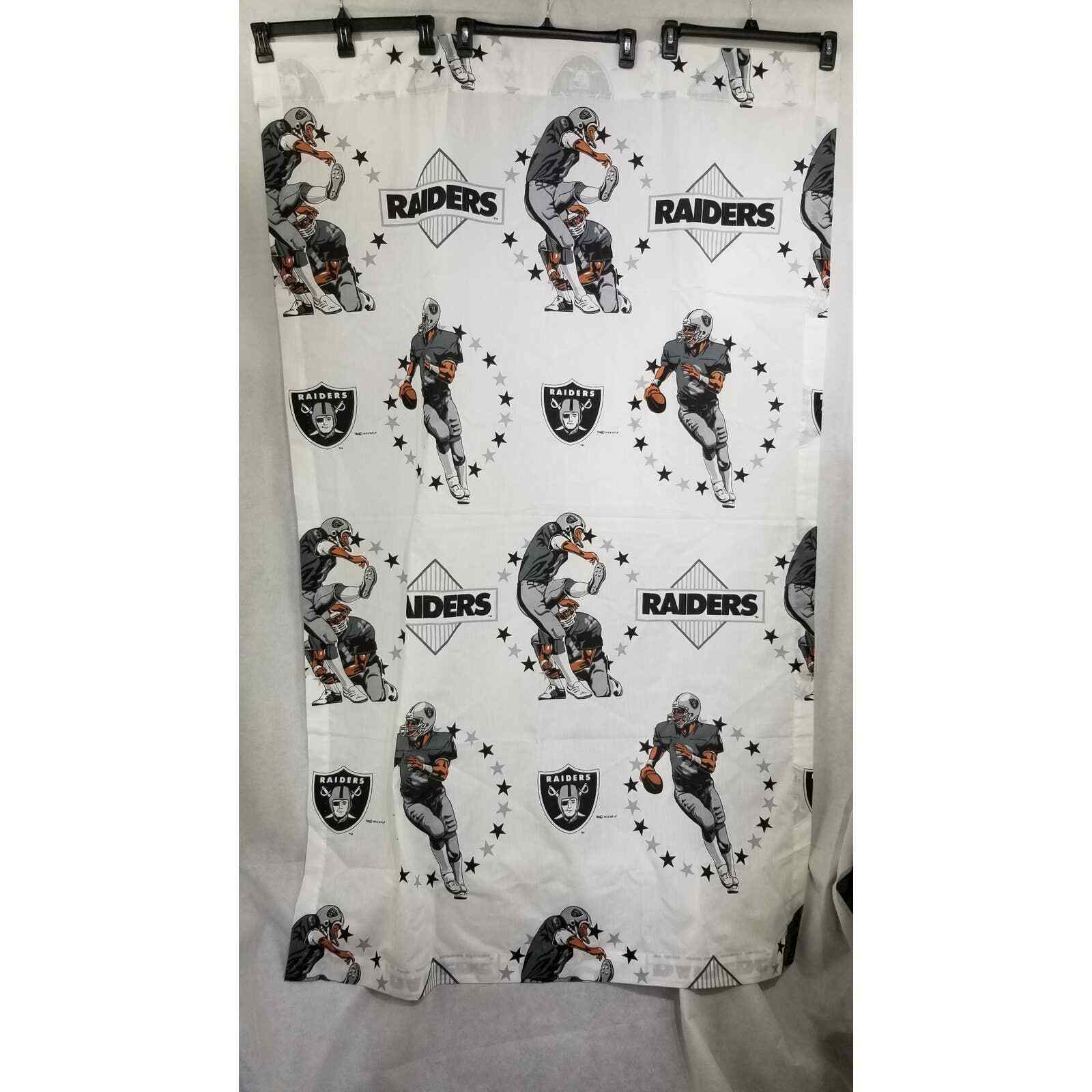 Vintage 1992 Los Angeles Raiders Fabric Curtain Panel NFL Football 41.5 ...