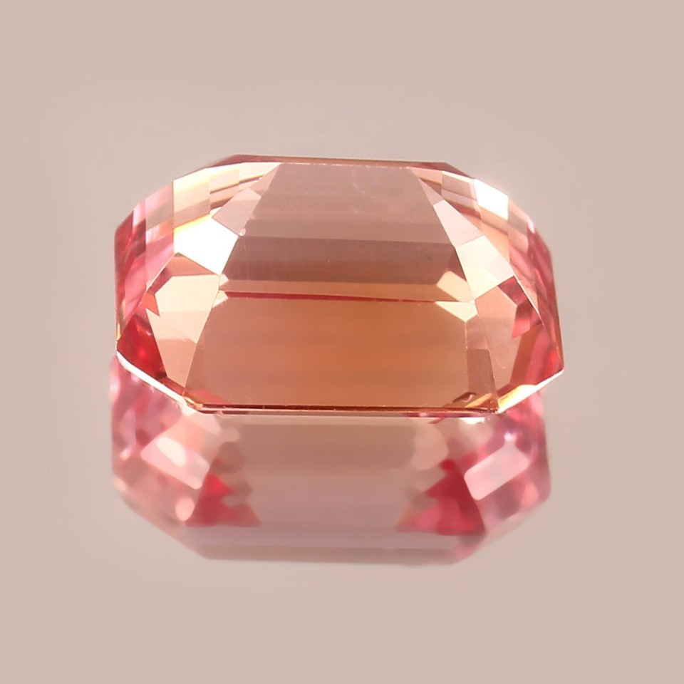 Natural Ceylon Padparadscha Sapphire Loose Radiant Cut Gemstone 18 Ct ...
