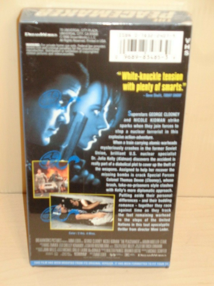 The Peacemaker (VHS, 1998) Nicole Kidman & George Clooney - New ...