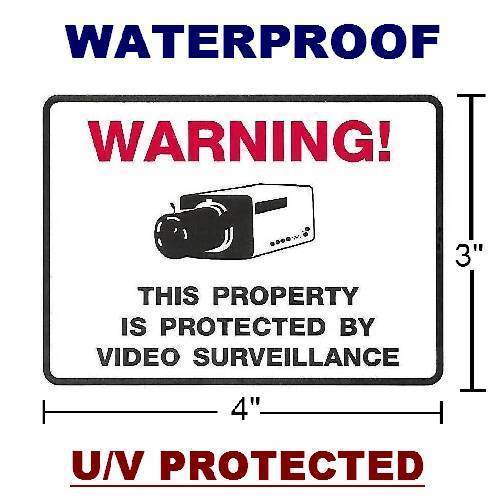 6 HOME SECURITY ALARM WINDOW WARNING STICKERS - BRINKS + SURVEILLANCE ...