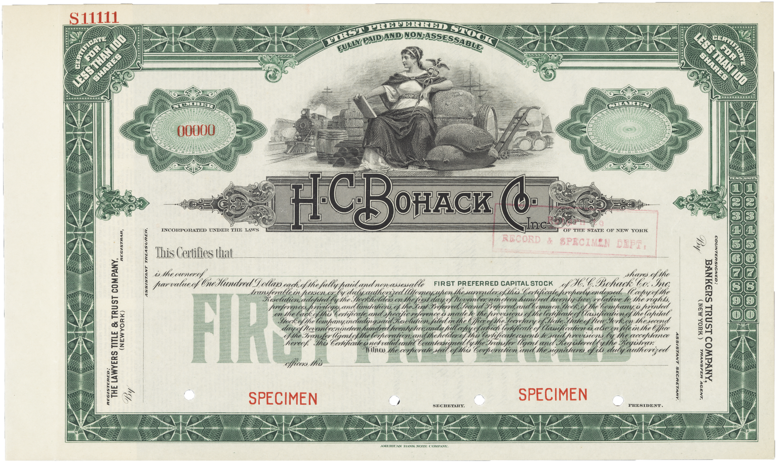 H. C. Bohack Co. Stock Certificate. | eBay