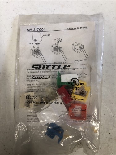 Suttle SpeedStar SE-2-7001-SB Jack 8 P/8C Category 5e 568A/B X 4 PCS ...