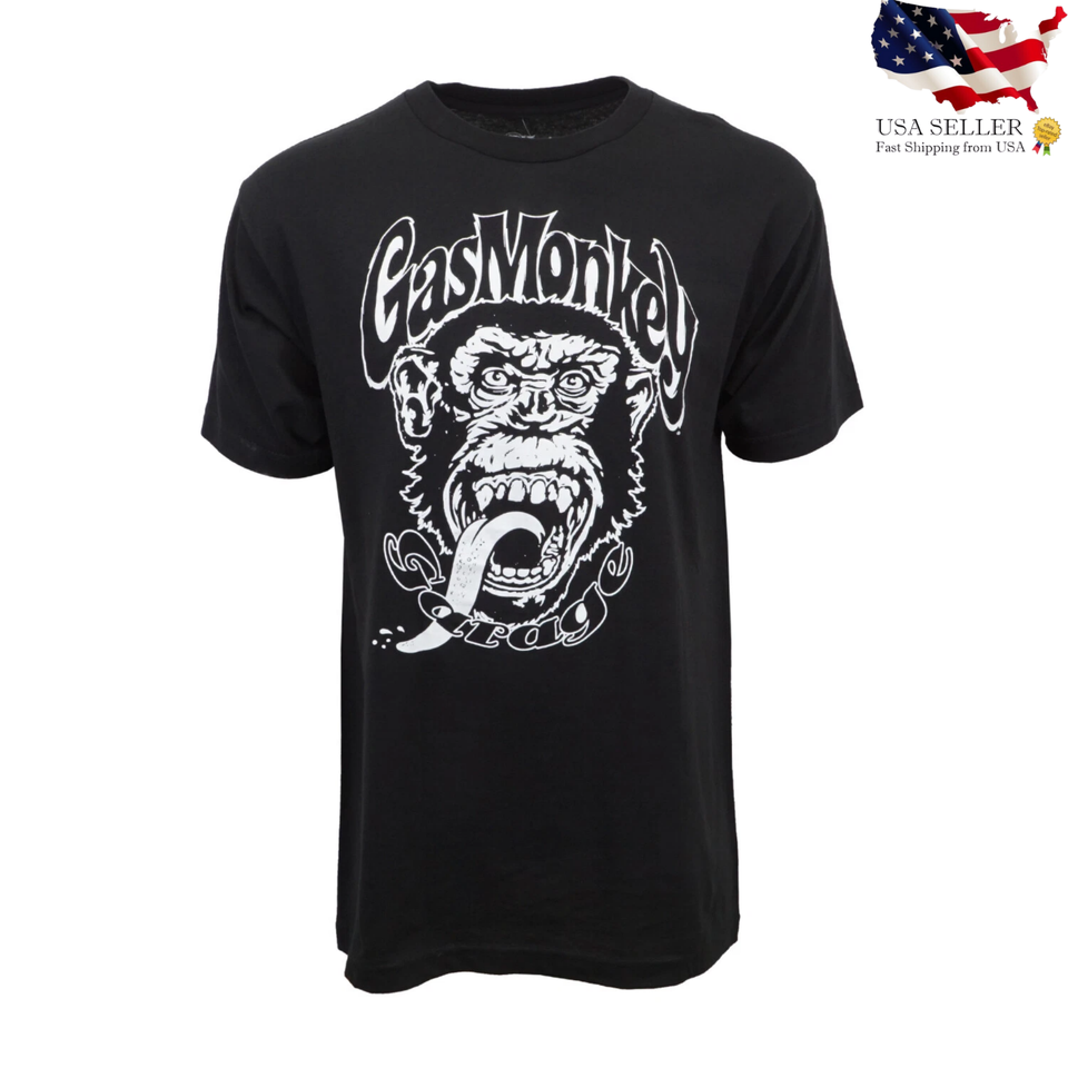 Gas Monkey Garage T-Shirt, Vintage Monkey Logo Graphic Tee | eBay Australia