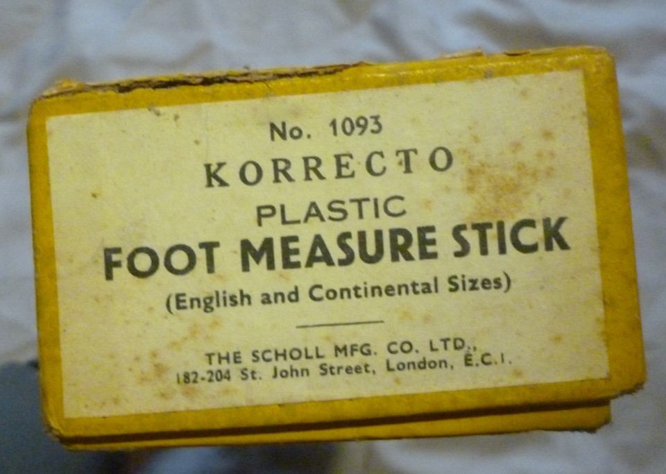 Vintage KORRECTO plastic Foot Measure Stick model No. 1093 in original ...