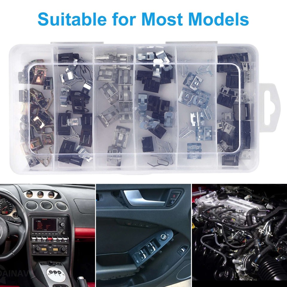 NEW 100x Metal Trim Panel Spring U Clips Set for Audi A3 A4 Q5 4A0-867 ...