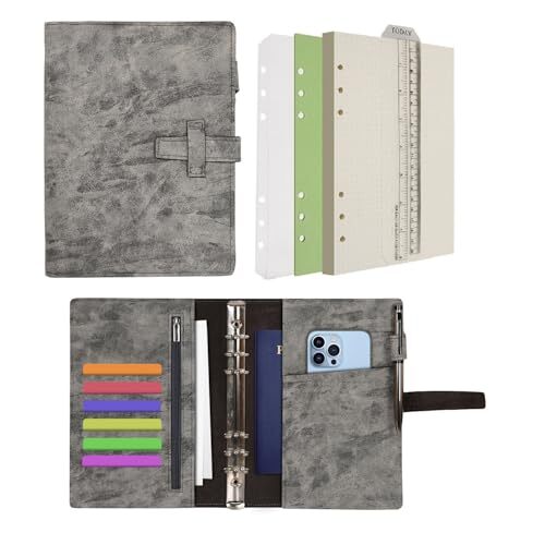 Leather Journal Refillable Binder Writing Notebook Folder Organiser A5 ...