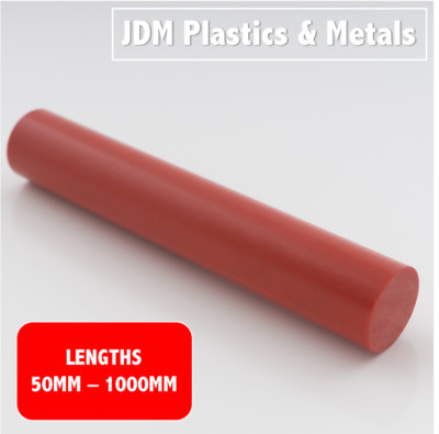 RED PVC SOLID ROUND BAR/ROD 6MM 10MM 25MM 30MM 40MM 50MM / LENGTHS 50MM ...
