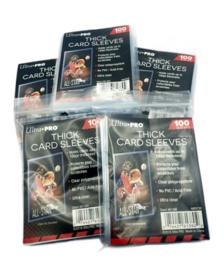 (500) Ultra Pro Thick Trading Card Sleeves (5 Packs) For Thick Sports ...