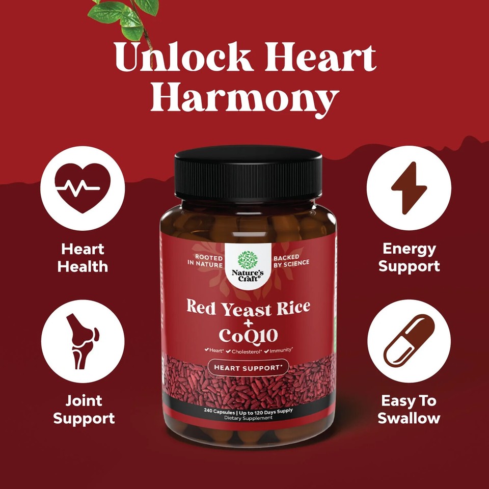 Natures Craft Red Yeast Rice + CoQ10 - Lower Cholesterol ...