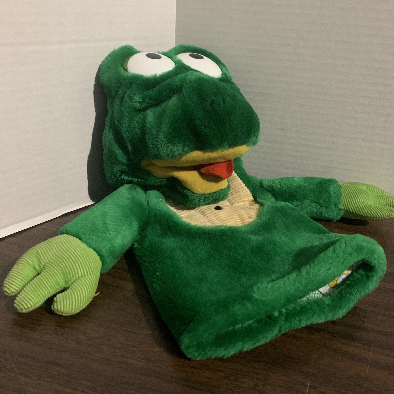 Vintage 1985 Dakin Hand Puppet Fondue Frog Tuxedo Shirt Green Plush 13 ...