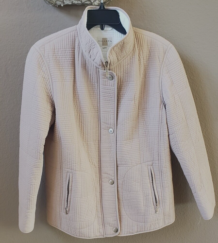 Gallery Medium Quilted Beige Zip Jacket Snap Closure | eBay