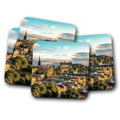 4 Set - Stunning Edinburgh Castle Coaster - Landscape Scotland Fun Gift ...