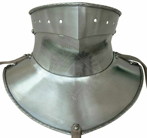 Medieval Handmade Bevor With Gorget Knight Larp steel Armor Metal Bevor ...