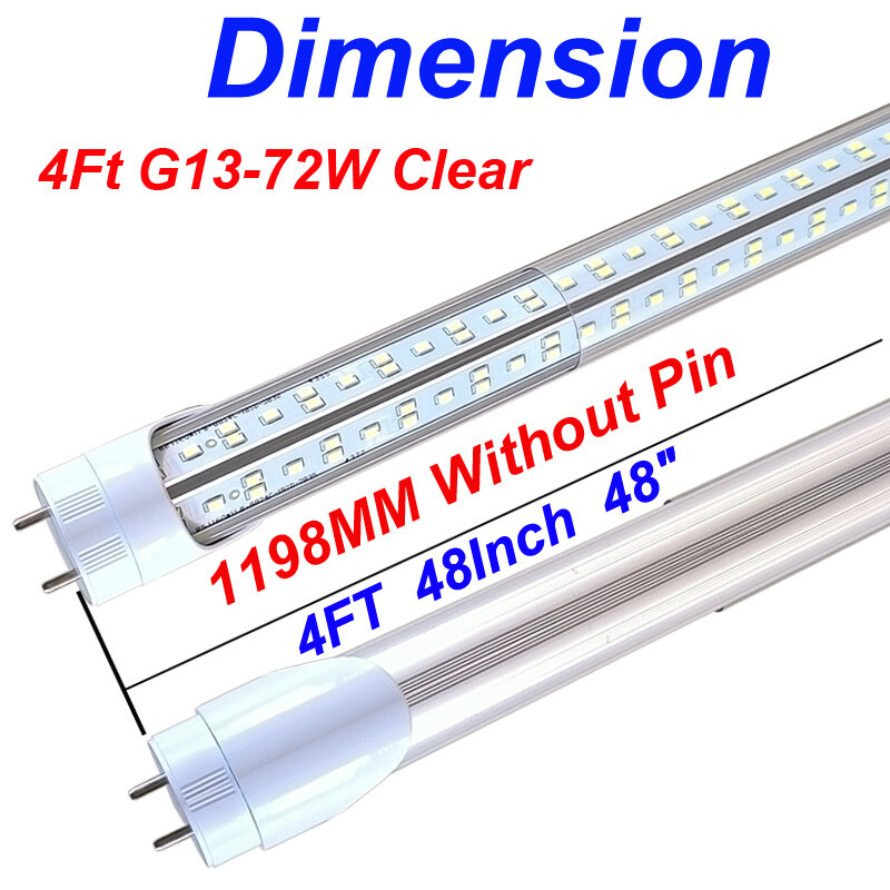 25 Pack T8 4 FT G13 Bi Pin Led Tube Light Bulbs 72W 4 Foot Led Shop ...