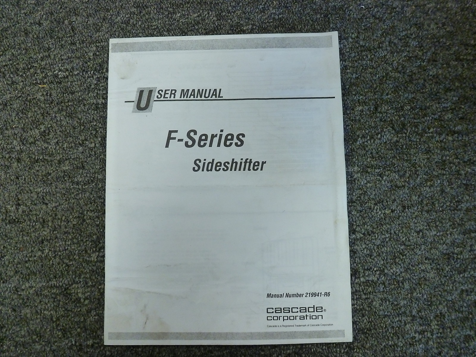 Cascade 55F 65F 100F 120F 150F 165F Sideshifter Forklif Operator Manual ...
