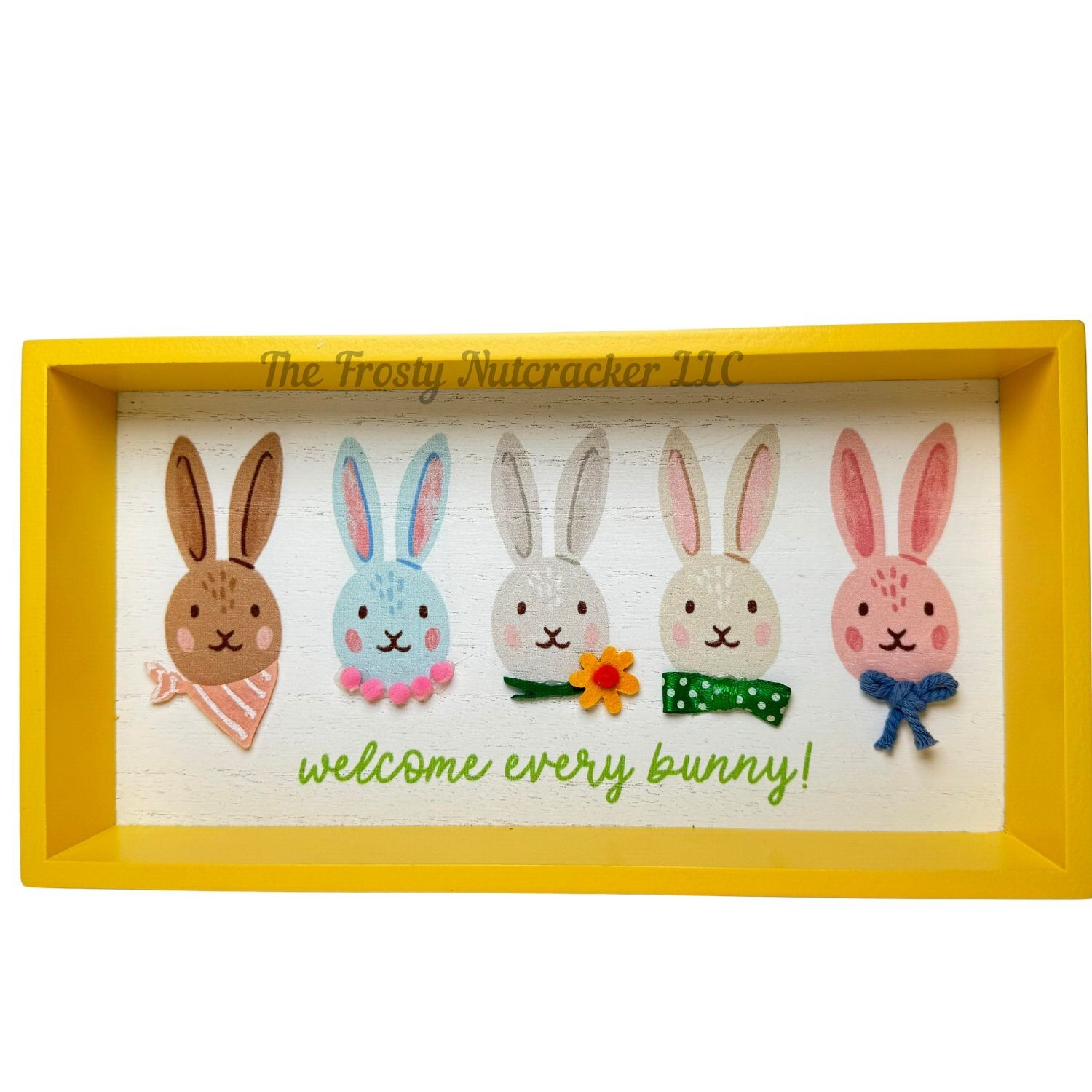 Target Spritz Easter 2024 Welcome Every Bunny Yellow shadowbox Wooden ...
