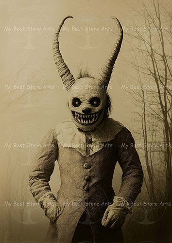 SCARY CLOWN DEMON ART PRINT, Fantasy Monster Decor, Gothic Animal ...