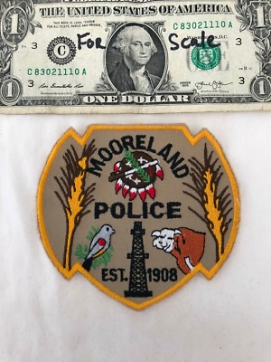 Mooreland Oklahoma Police Patch Un-sewn A+ shape Oklahoma Patches (Hard ...