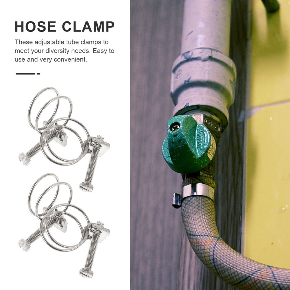 10PCS Double Steel Wire Stainless Steel Hose Clamps Water Pipe Clips ...
