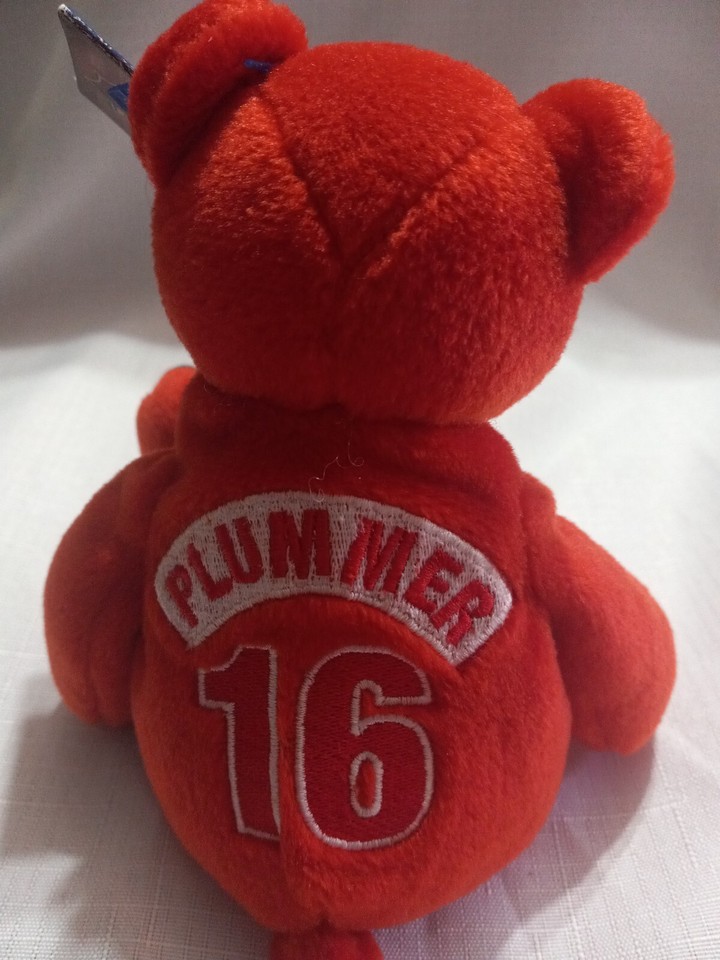 ST.LOUIS CARDINALS #16 PLUMMER BEAN FILLED BEAR RED PLUSH TOY LIMITED ...
