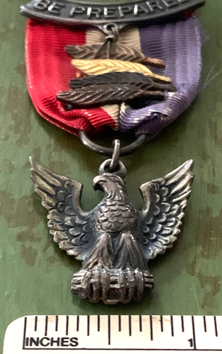Vintage 1930s-40s EAGLE SCOUT Boy Scouts of America MEDAL & 4 PALMS ...