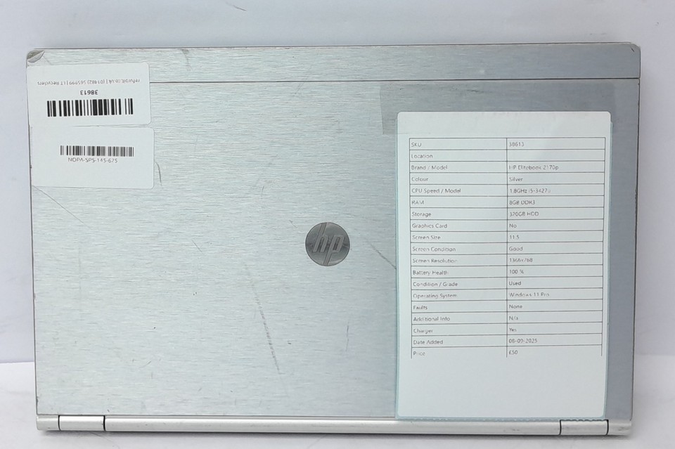 Laptop HP i5 HDD Elitebook 2170p Windows 11 Pro | eBay UK