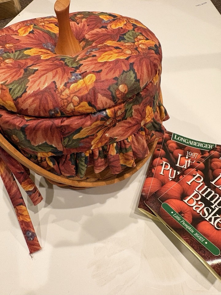 Longaberger Lined Small 1997 Pumpkin Fabric Lined Basket | eBay
