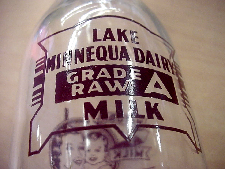 Vintage Pint Milk Bottle Lake Minnequa Dairy Grade A Raw Milk Pueblo ...