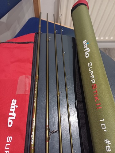 Airflo Superstik 11 Special 4piece Carbon Fly Rod 10ft 8wt + Bag + Case ...