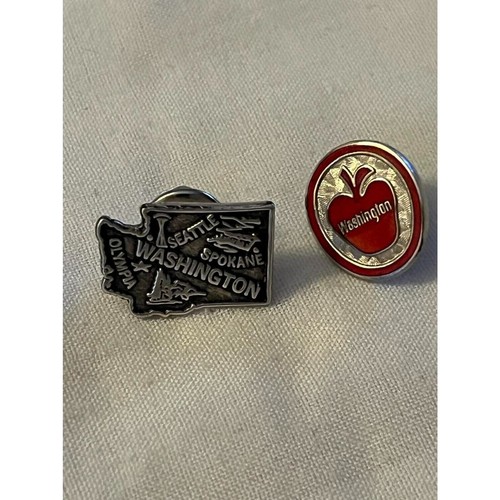 Vintage Sterling Washington State Pin and Washington Apples Pin | eBay