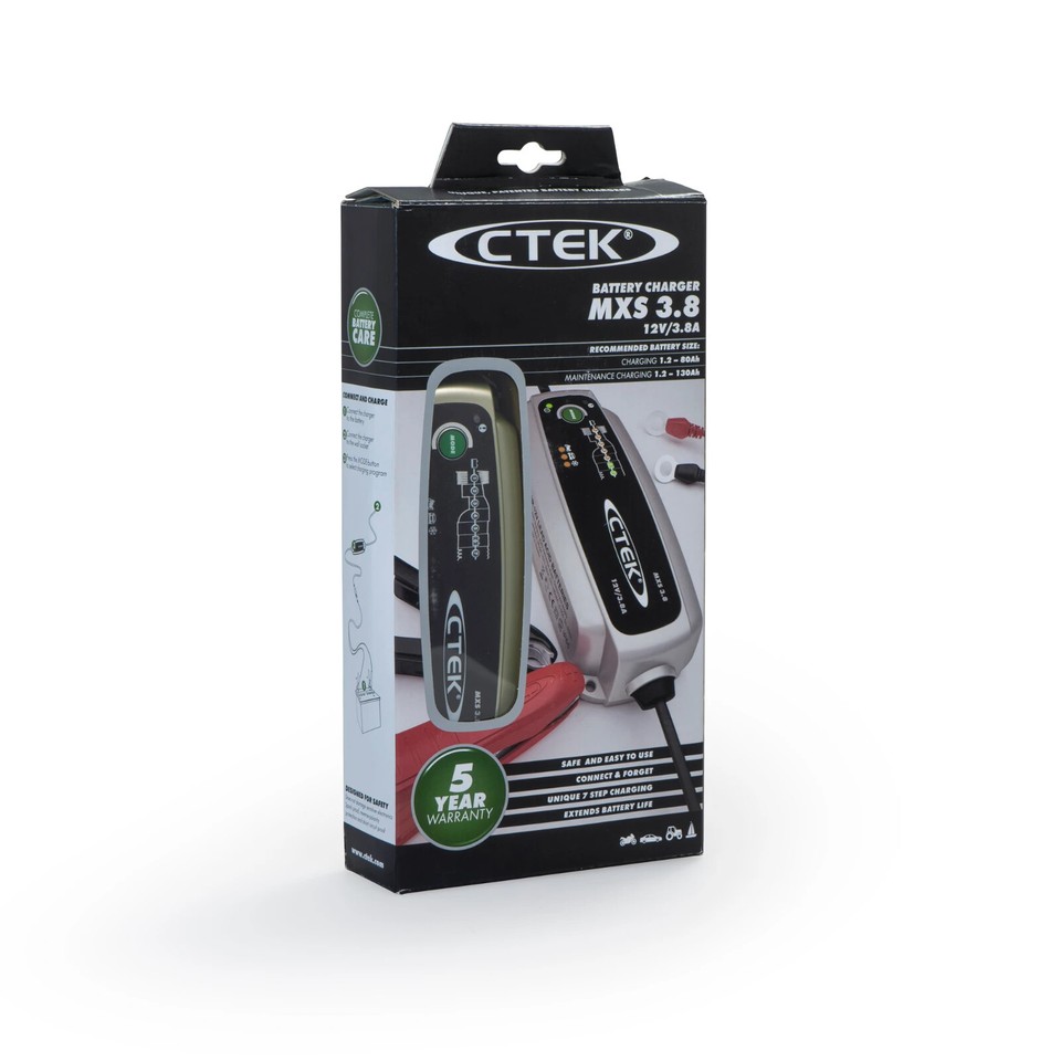 CTEK MXS 3.8 UK Battery Charger 12V 7 Stage 3.8A Car Motorcycle ...