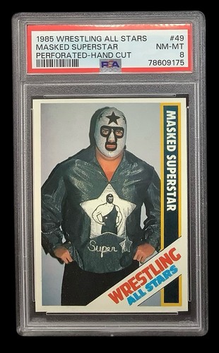 1985 WWF wrestling all stars #49 masked superstar; RARE rookie PSA 8 ...